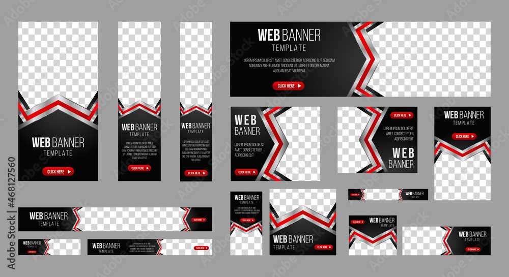 set of corporate web banners of standard size with a place for photos ...