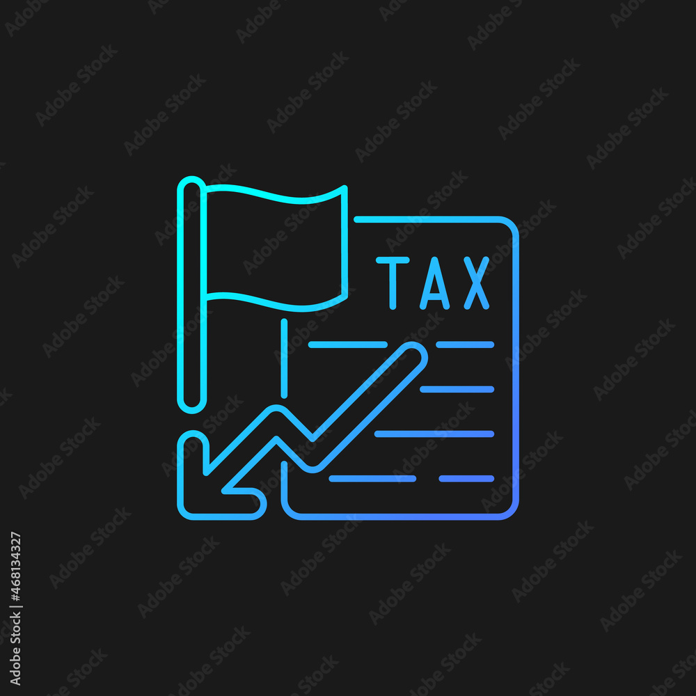 Tax relief gradient vector icon for dark theme. Program from government ...