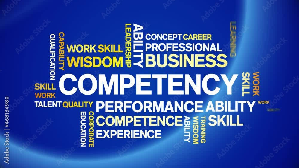 Competency Animated tag word cloud;text design animation kinetic ...