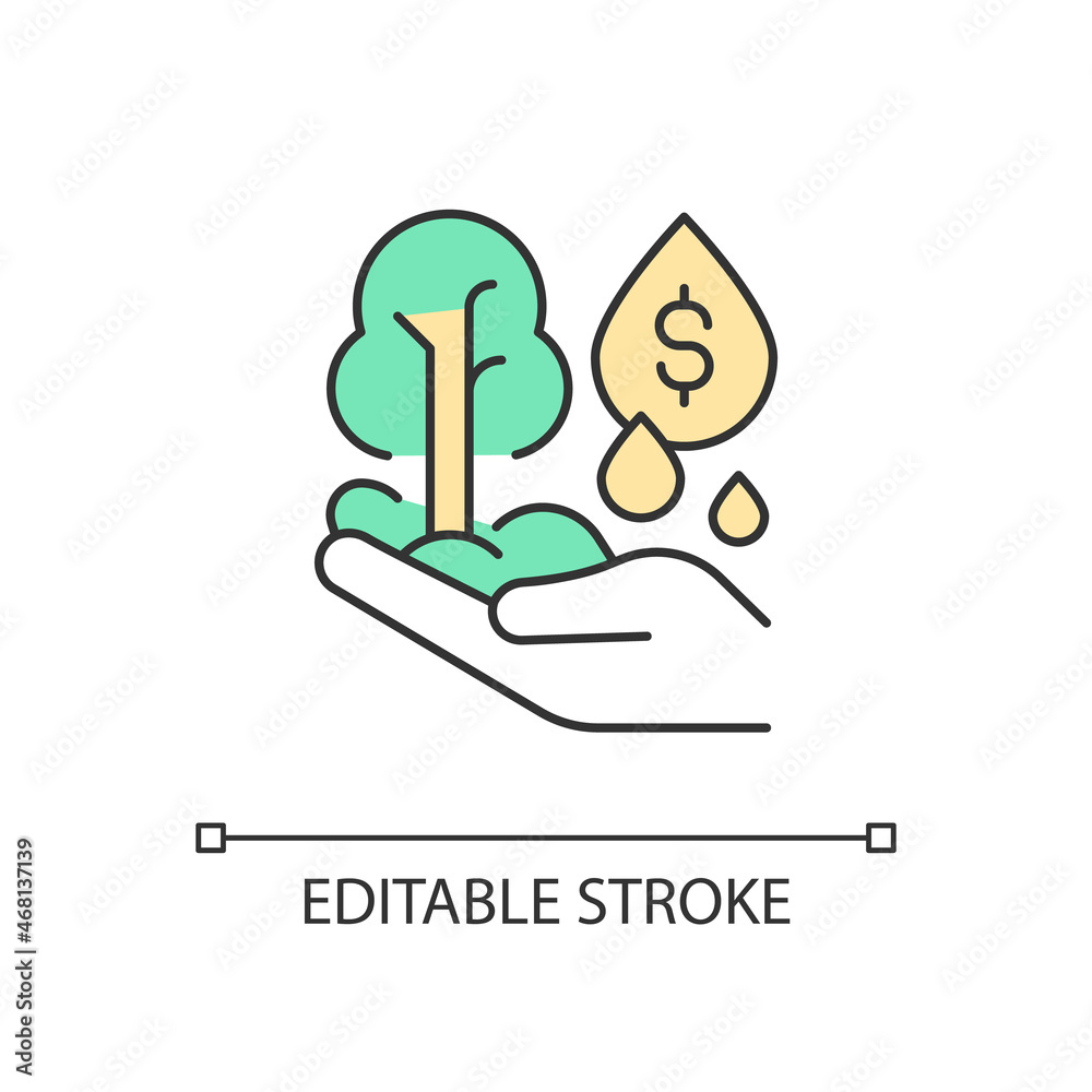 Investing RGB color icon. Small business. Financial support. Risk and ...