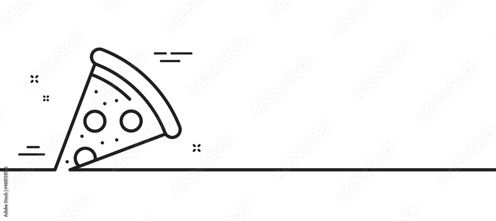 Pizza slice line icon. Pizzeria food sign. Fast food symbol. Minimal ...