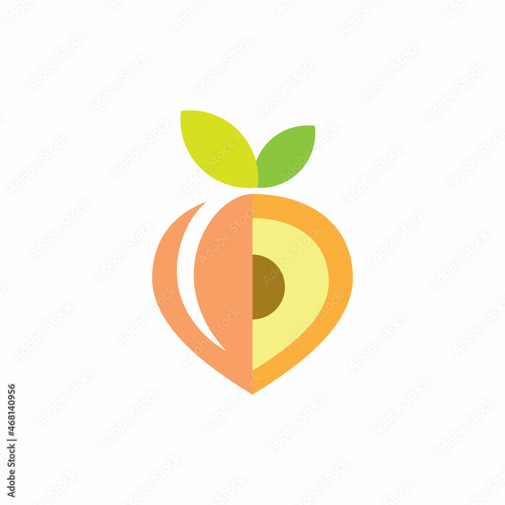 Simple Peach Logo Stock Vector | Adobe Stock