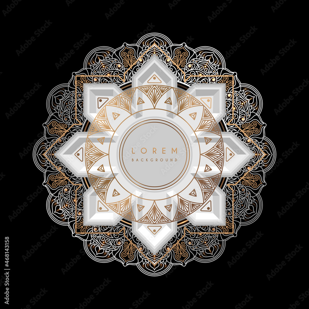 Abstract white and gold ornate circle template Stock Vector | Adobe Stock Abstract white and gold ornate circle template Stock Vector | Adobe Stock