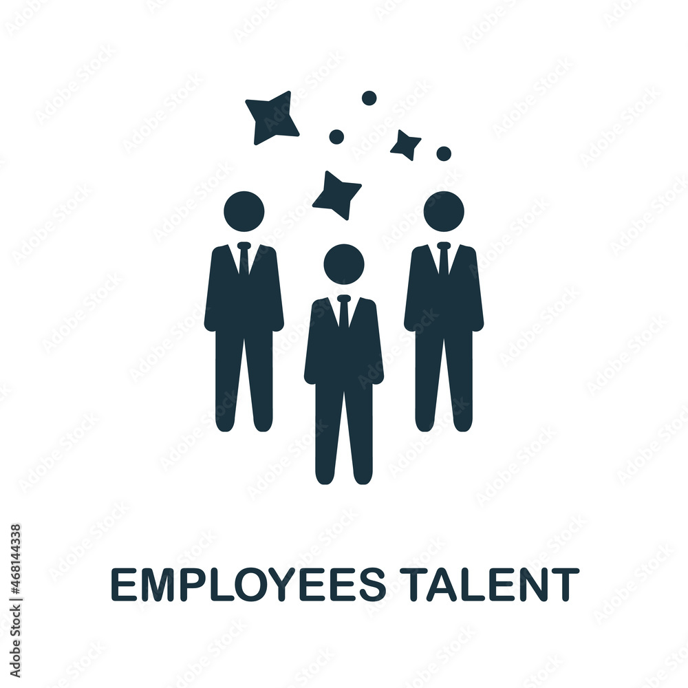 Employees Talent icon. Monochrome sign from digital transformation ...