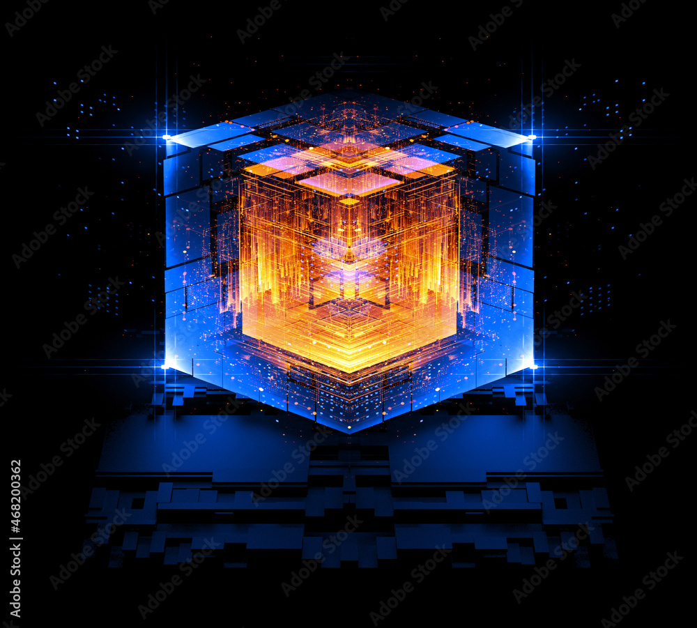 Abstract dark background. Bright box. Shine square. .Light geometry ...