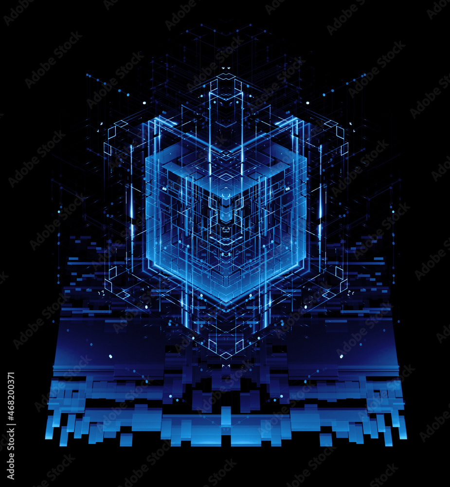 Abstract dark background. Bright box. Shine square. .Light geometry ...