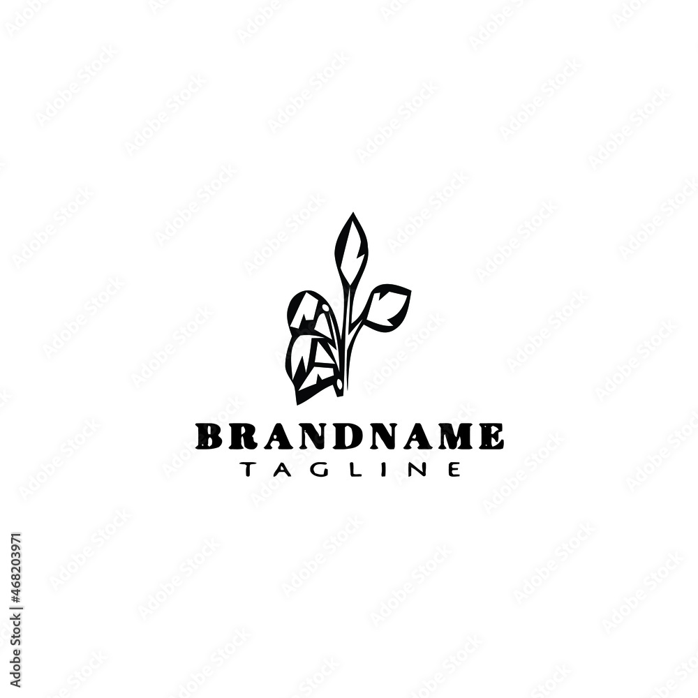 cilantro logo simple icon design template black isolated vector ...