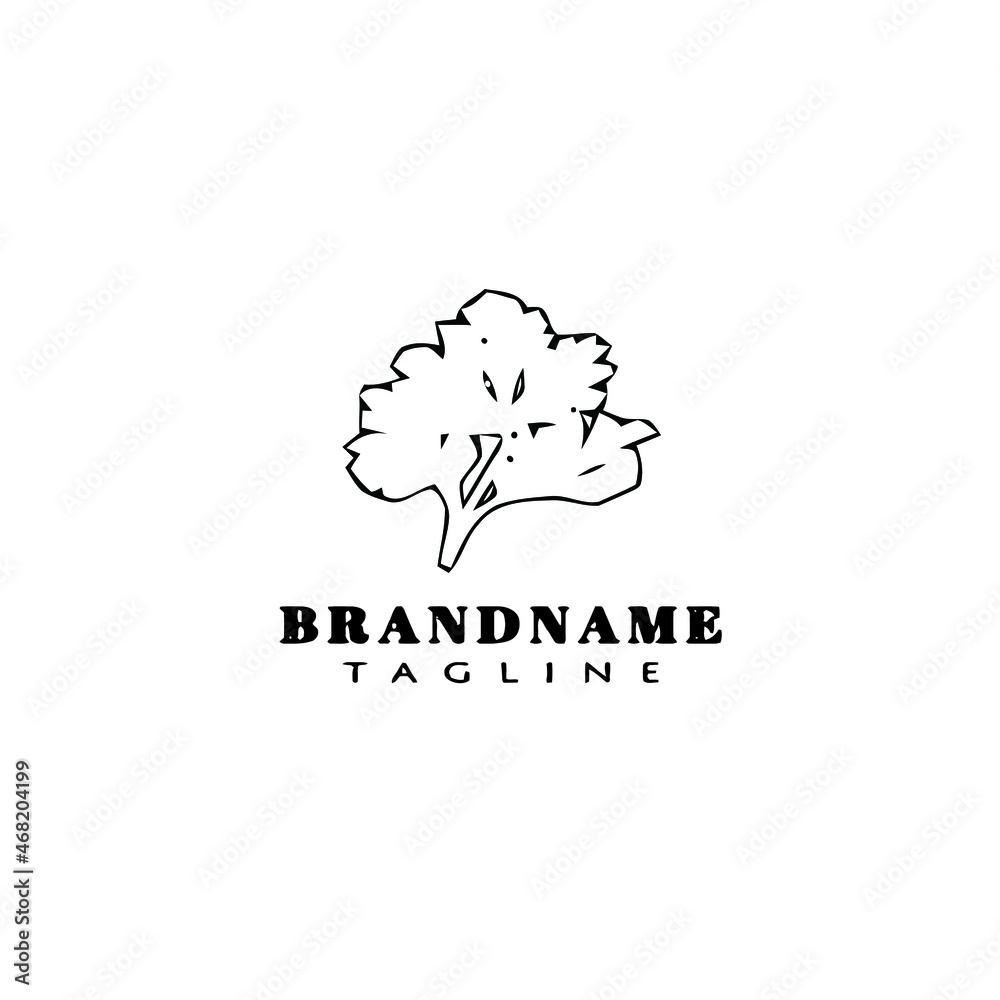 cilantro logo cartoon icon design template black isolated vector simple ...