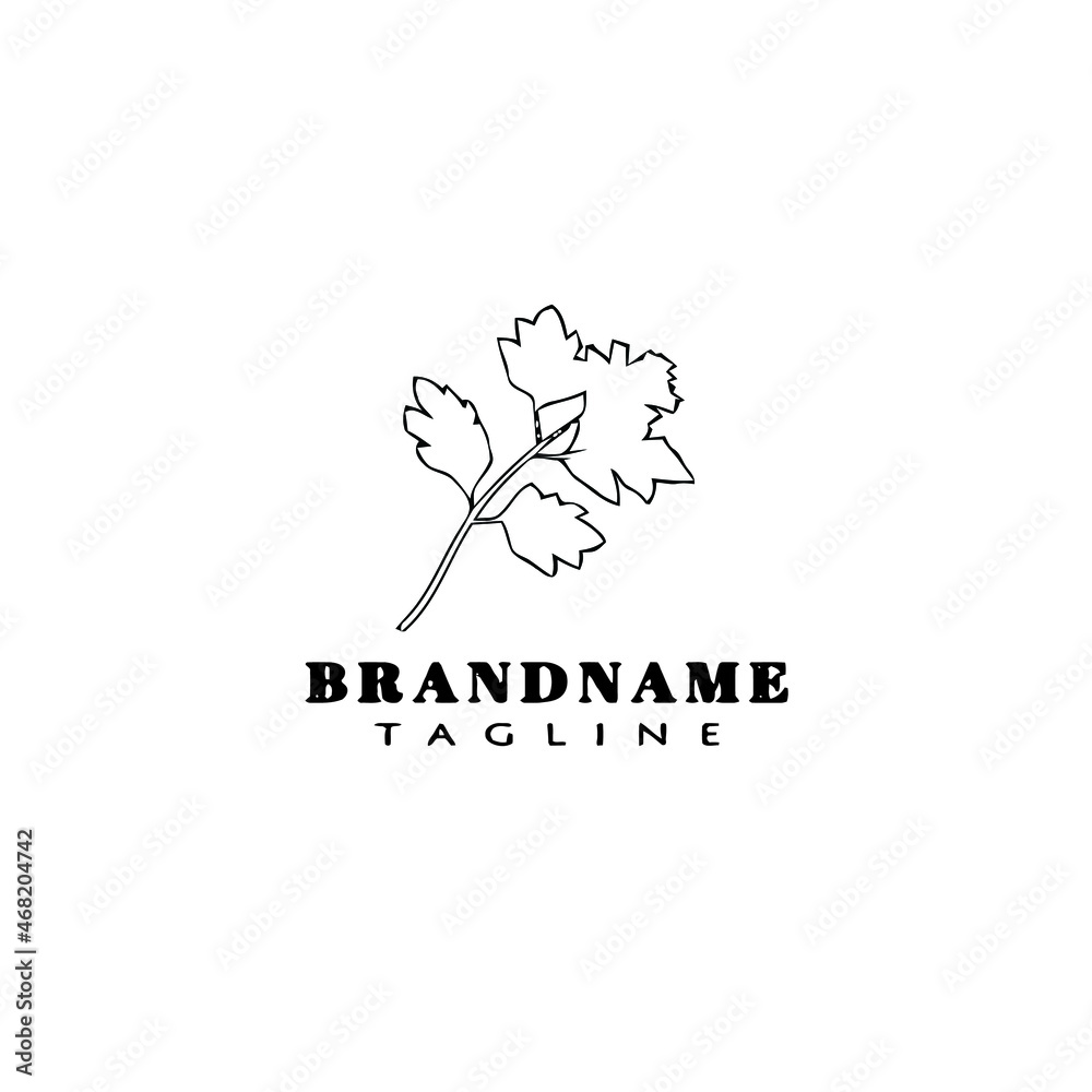 cilantro logo cartoon icon template isolated vector illustration Stock ...