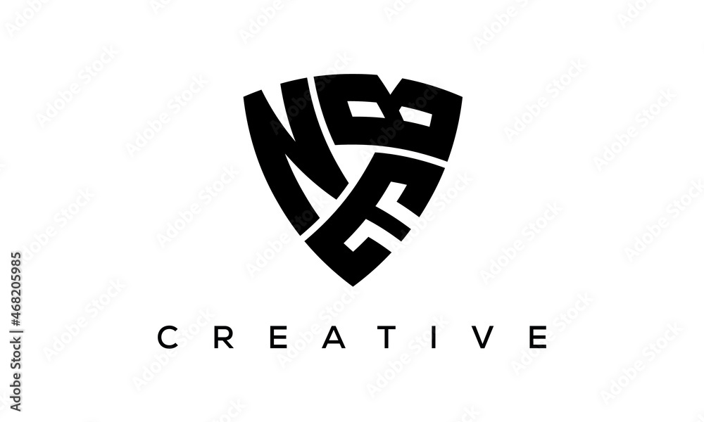 NEB letters logo, security Shield logo vector Stock Vector | Adobe Stock