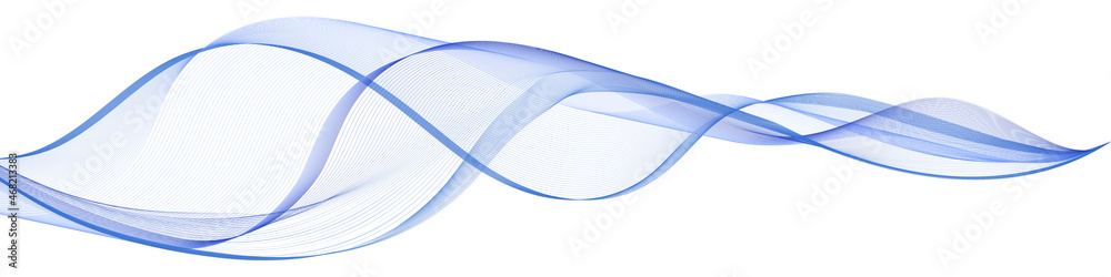 Blue wave swirl swoosh. Flowing sea water; air wind dynamic movement ...