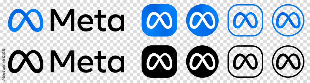 Vinnytsia, Ukraine - November 09, 2021: Set of Meta icons. Social ...