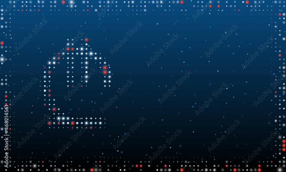 On the left is the lary symbol filled with white dots. Pointillism ...