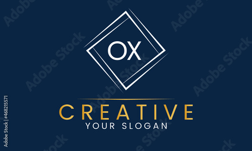 OX Logo Letter design template, Letter OX logo design, Alphabet letters ...