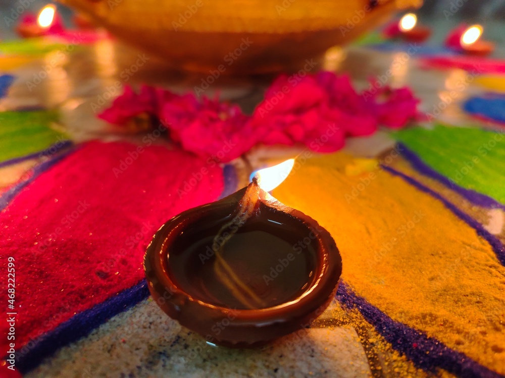 Oil Lamp for the occassion of Diwali. Hindu Tradition in india ...