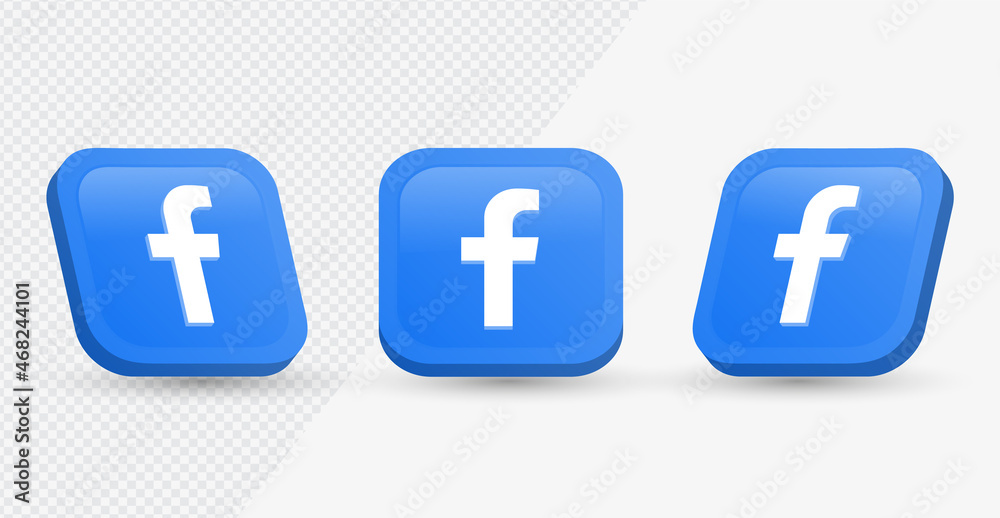 3d facebook logo in modern square for popular social media icons ...