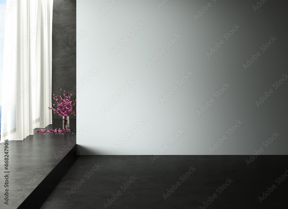 Room with empty white wall background in modern house, Minimal interior ...