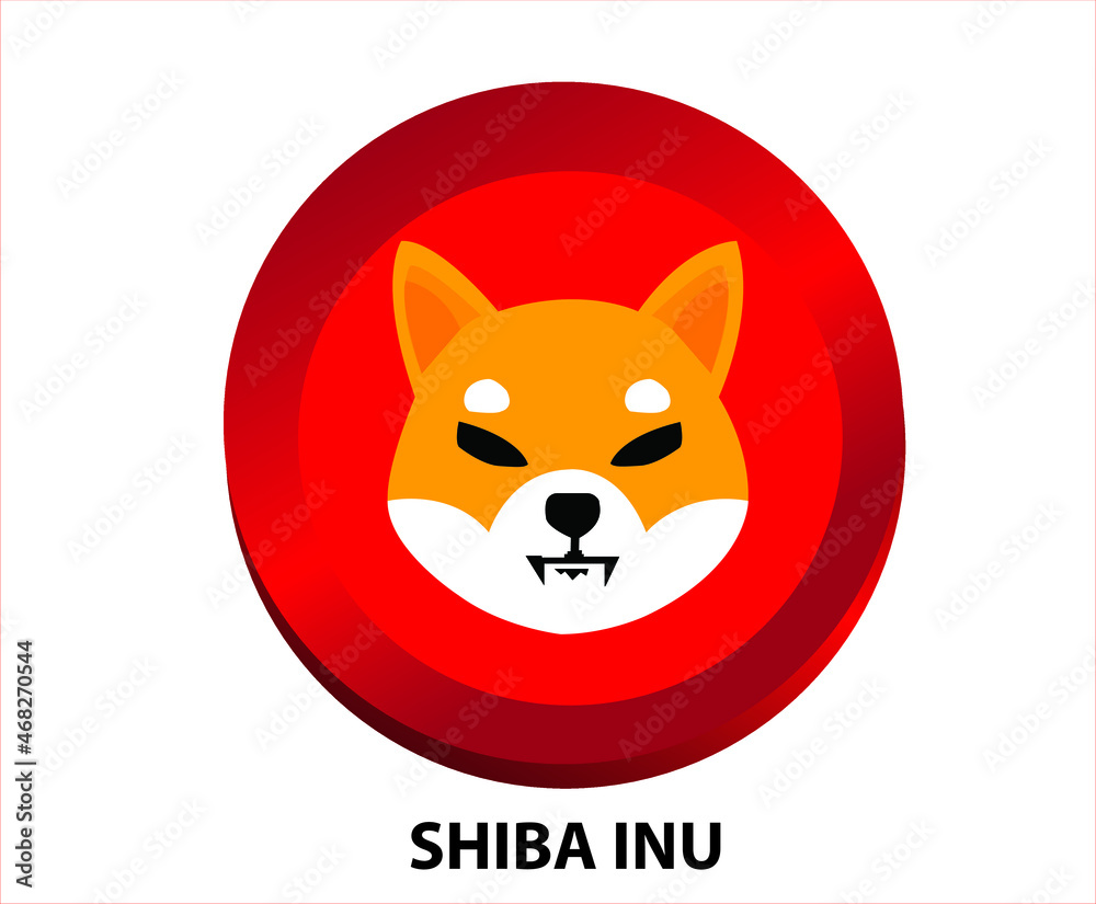 Shiba inu SHIB coin crypto currency symbol vector. Stock Vector | Adobe ...