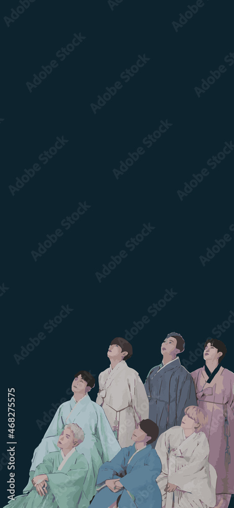 BTS Minimal Mobile Wallpaper Stock Illustration | Adobe Stock