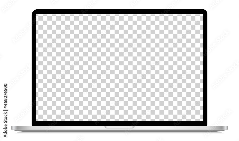 Laptop mockup with blank screen isolated on transparent background ...