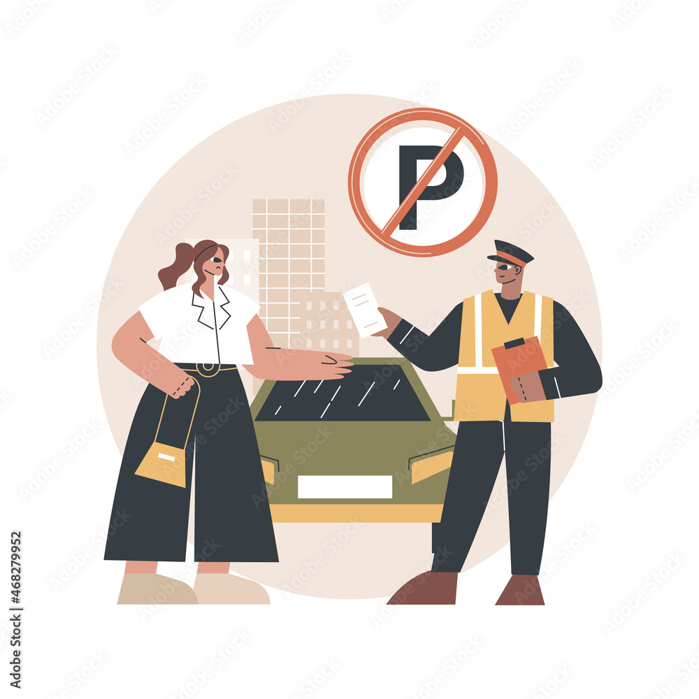 Parking fines abstract concept vector illustration. No parking zone ...