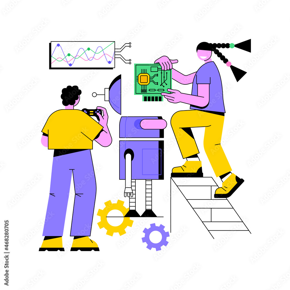 Engineering for kids abstract concept vector illustration. Science for ...