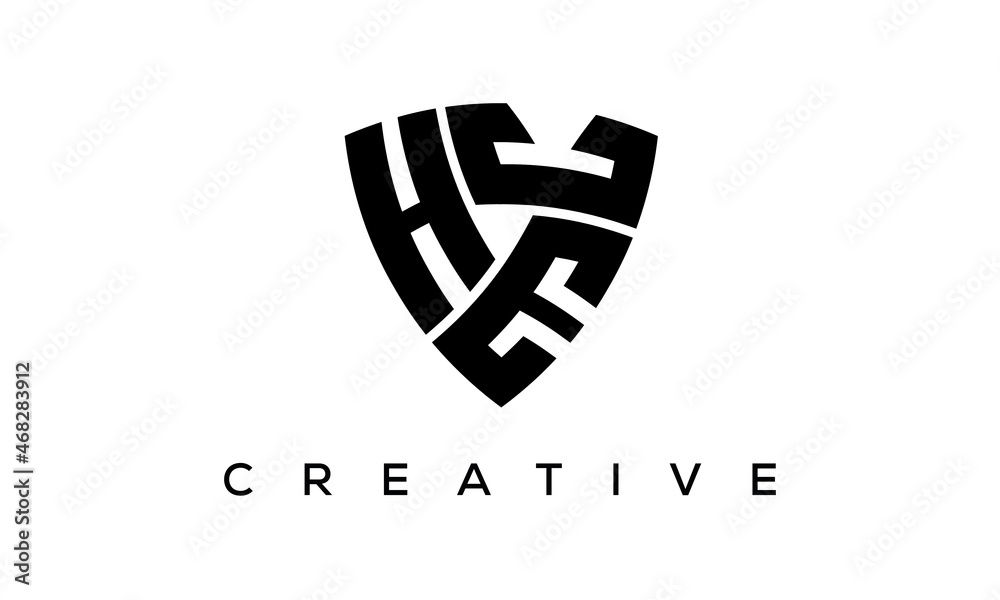 HEC letters logo, security Shield logo vector Stock Vector | Adobe Stock