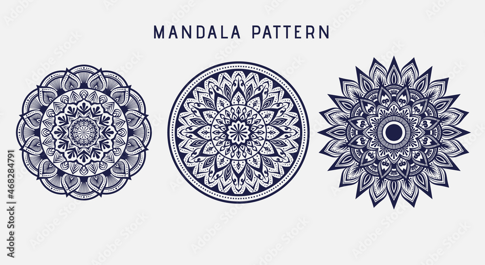 Set of Circular patterns in the form of a mandala. Henna tattoo mandala ...