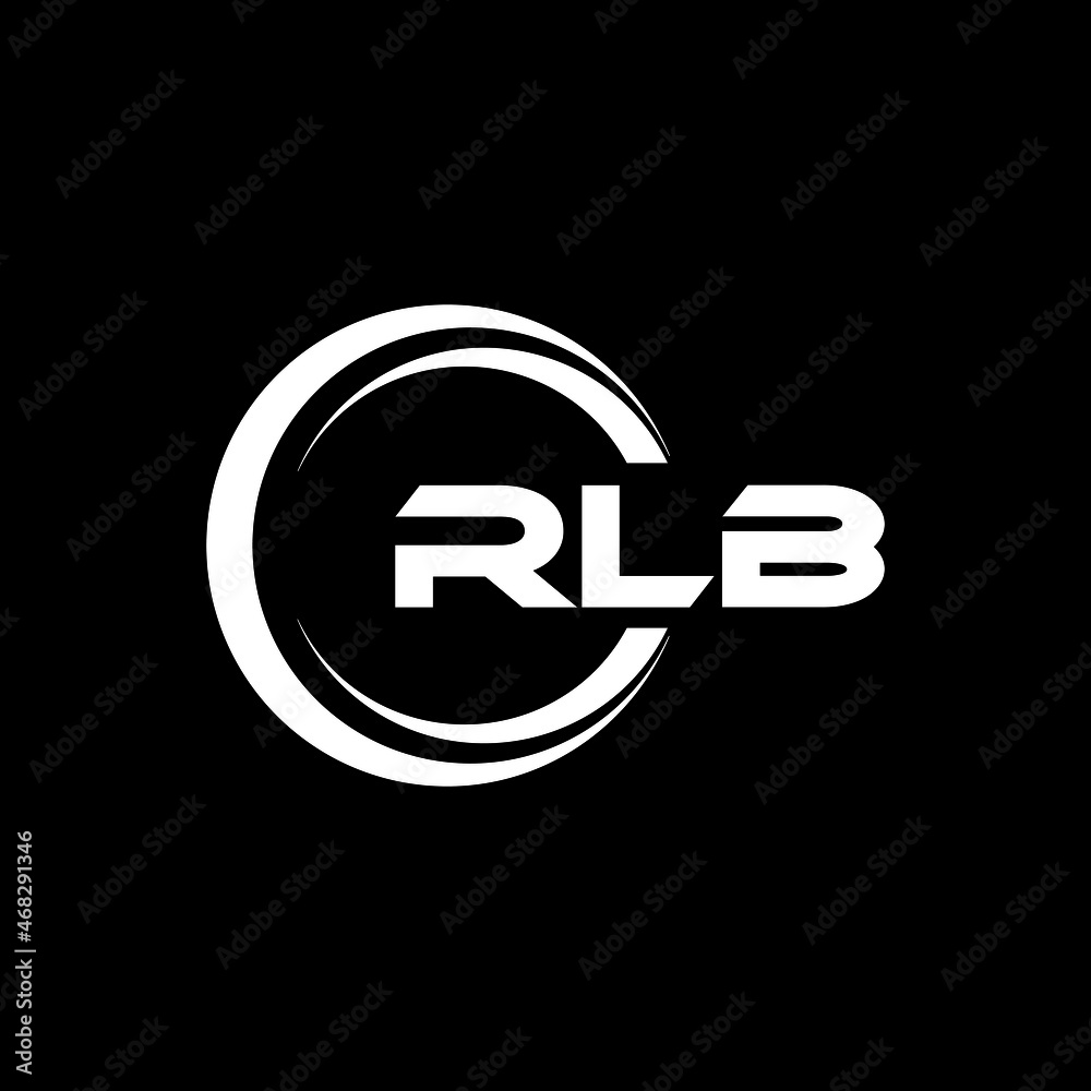 Vecteur Stock RLB letter logo design with black background in ...