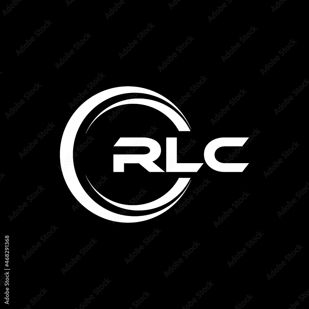 RLC letter logo design with black background in illustrator, vector ...