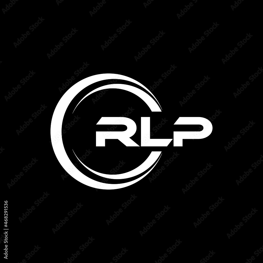 RLP letter logo design with black background in illustrator, vector ...