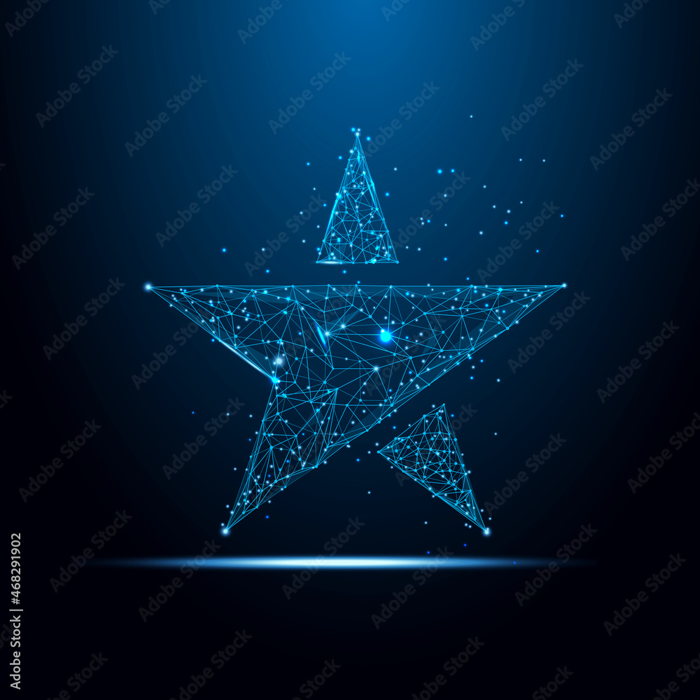 Geometric shape futuristic polygonal vector of Star Sign in the form of ...