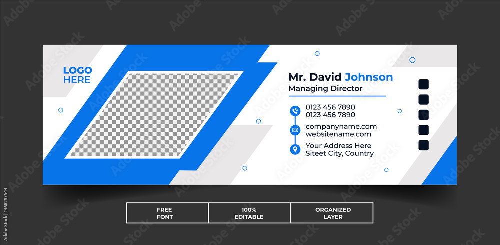 Email signature Design. Emailers author visit cards user interface ...