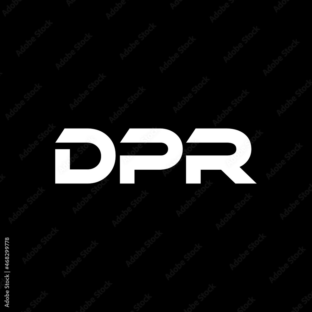 DPR letter logo design with black background in illustrator, vector ...