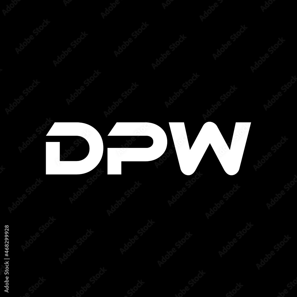 DPW letter logo design with black background in illustrator, vector ...