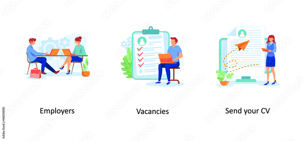 Employers, Vacancies, Send your CV. Apply for a job abstract concept ...