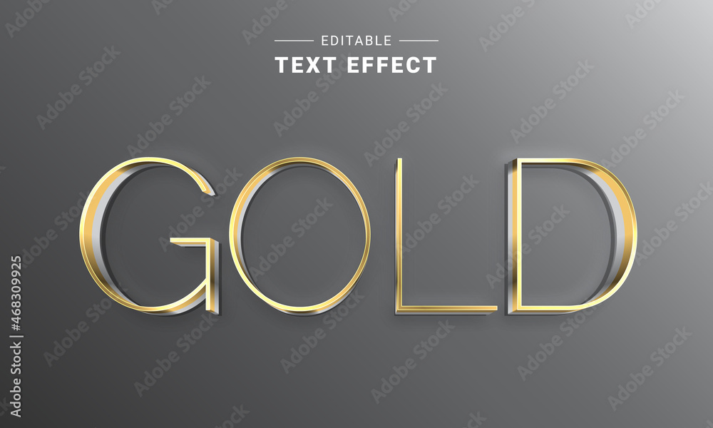 Editable Gold Text effect. Text effects. Graphic style Stock Vector ...