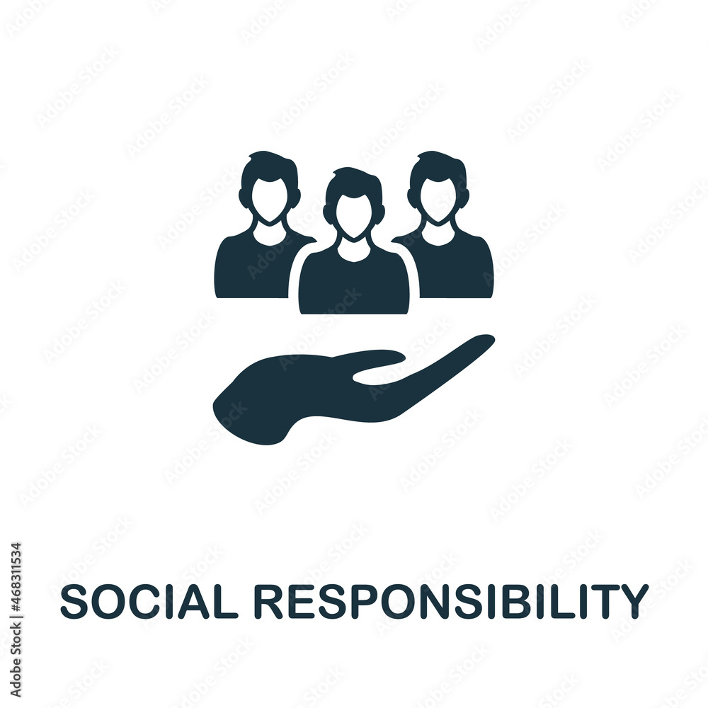 Social Responsibility Icon Monochrome Simple Element From Core Value Collection Creative