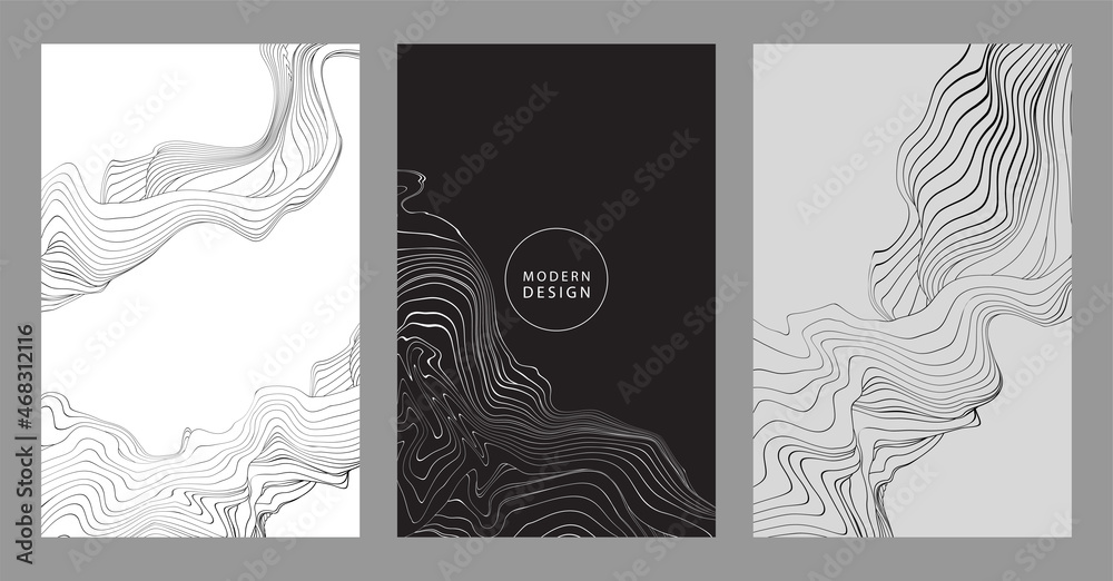 Black lines template, artistic covers design, design backgrounds ...