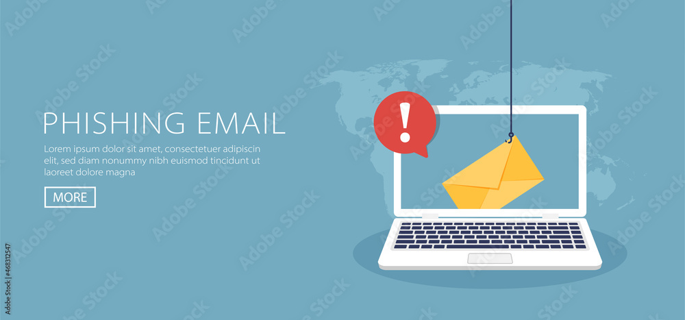 Data phishing, hacking online scam on computer laptop concept. Fishing ...