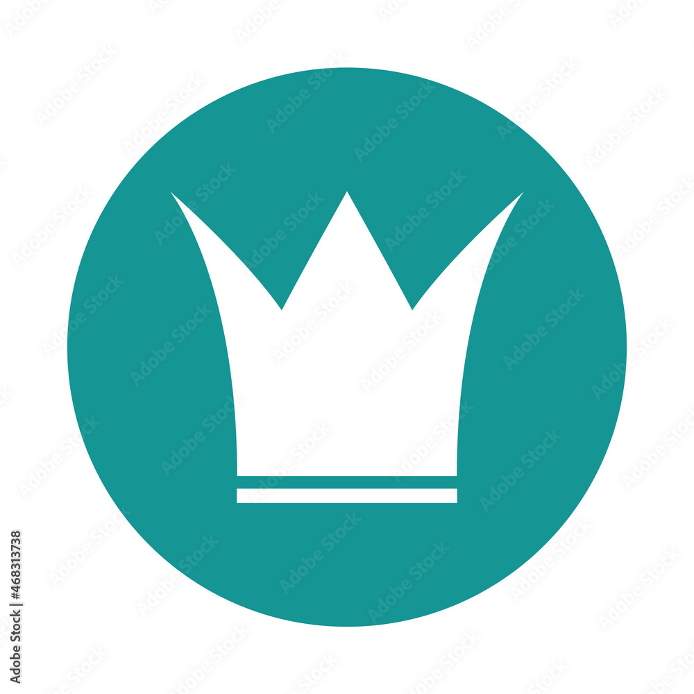 Sublime royal crown blue avatar icon with round silhouette, minimalist ...