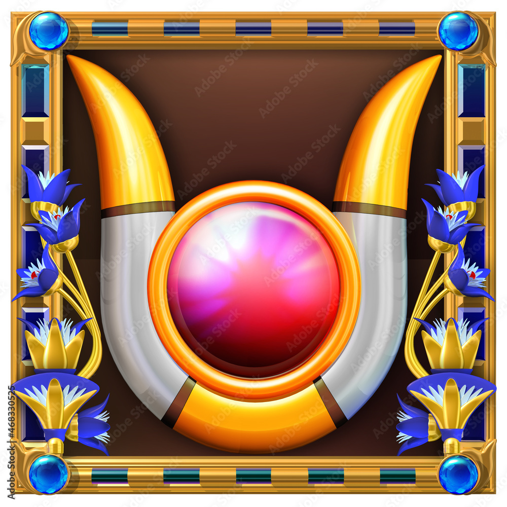 3D rendered illustration of an Egyptian radiant crown worn by deities ...