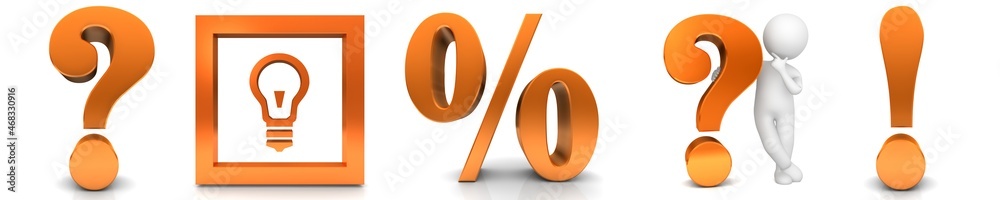 Question marks interrogation points ideas light bulb sign exclamation ...