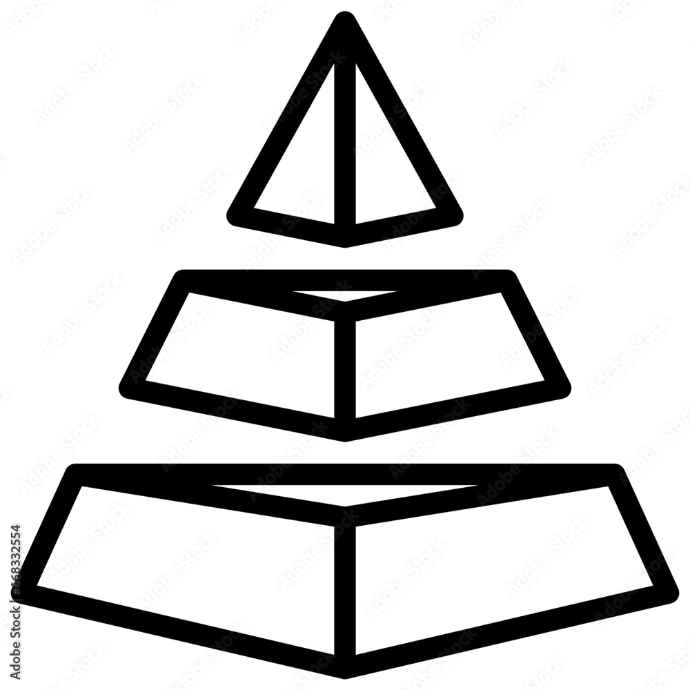 PYRAMID CHART line icon,linear,outline,graphic,illustration Stock ...