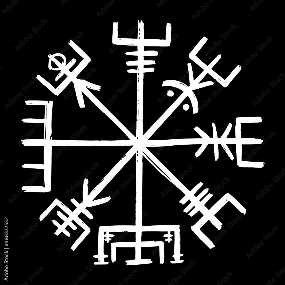 Vegvisir. Viking Compass Stock Vector | Adobe Stock