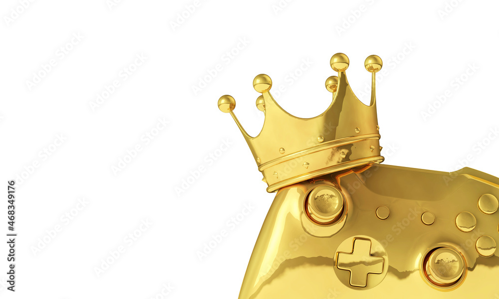 Video gaming gold winning medal. Game controller with a golden crown ...