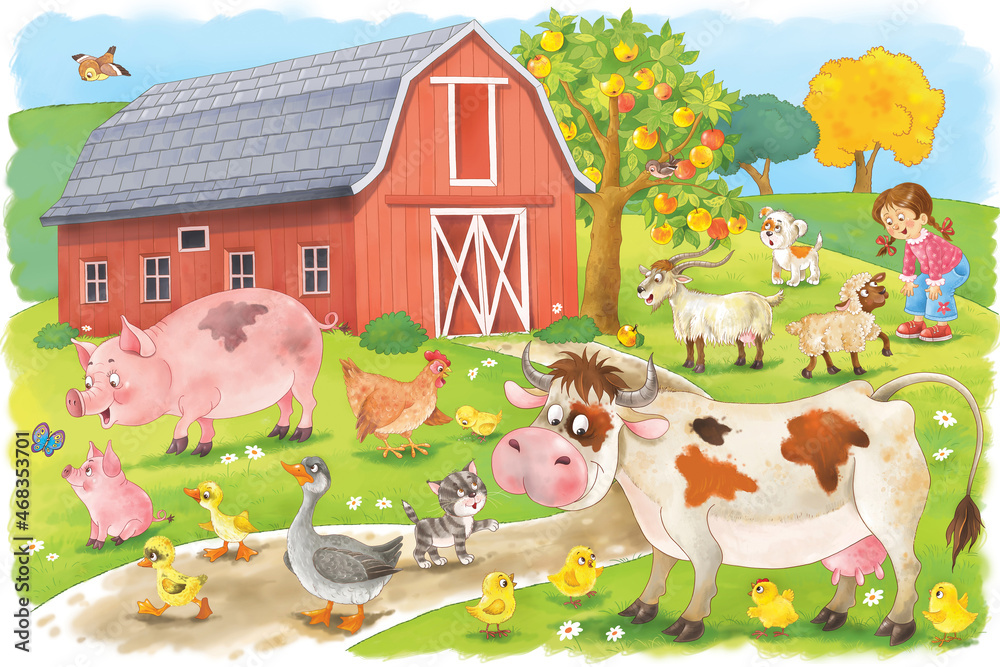Photo Set of cute and funny farm animals, Hasmik | Posters, tableaux et ...