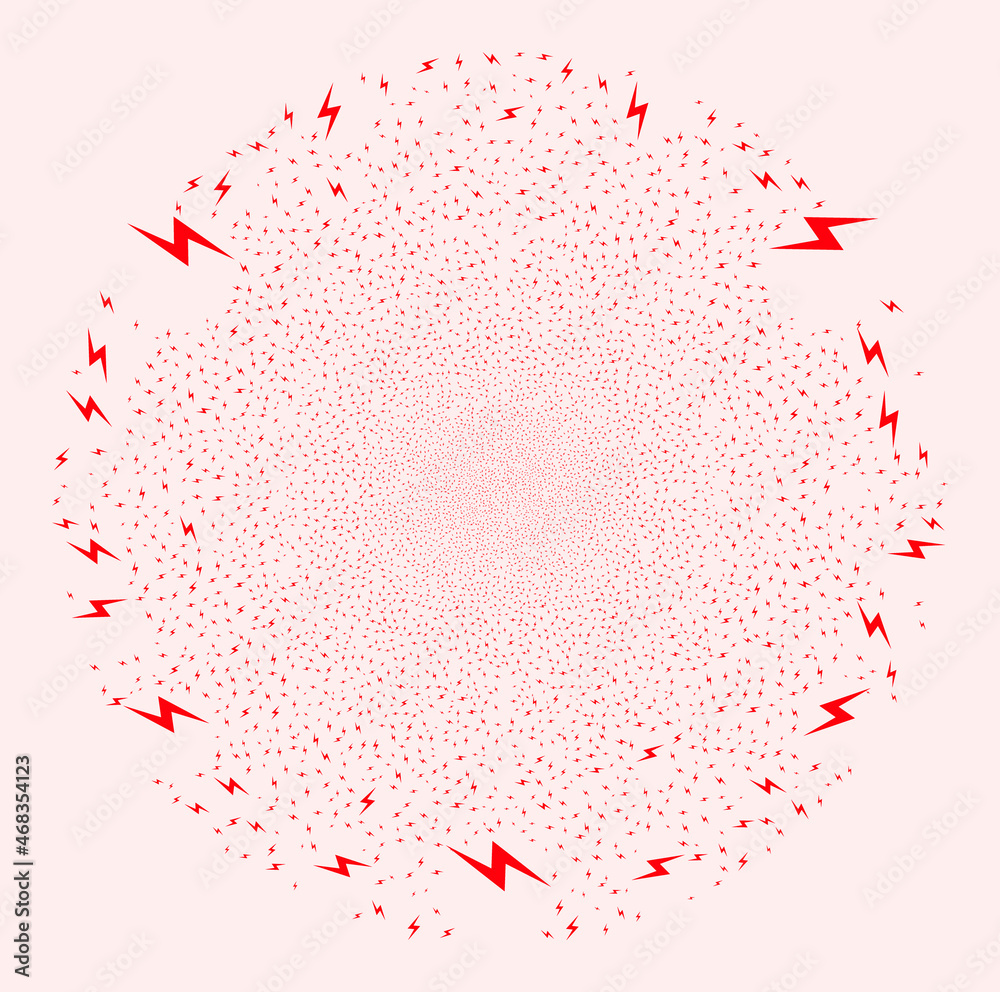 Electric strike exploding round cluster. Object pattern made from ... Electric strike exploding round cluster. Object pattern made from ...