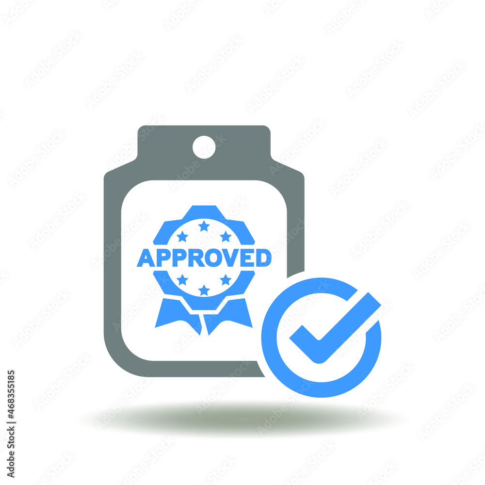 Vector illustration of checklist with check mark and stamp approved ...