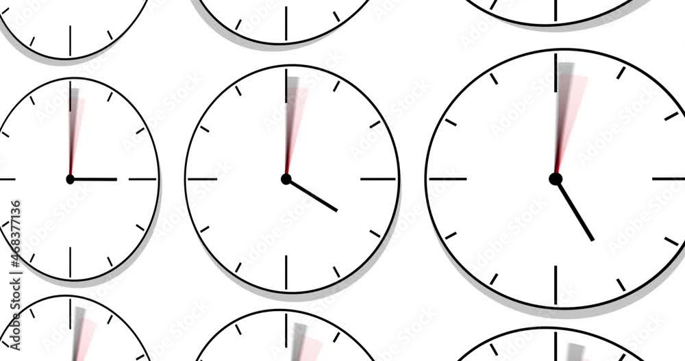 Alarm Clock animation. Seamless motion animated footage, white ...
